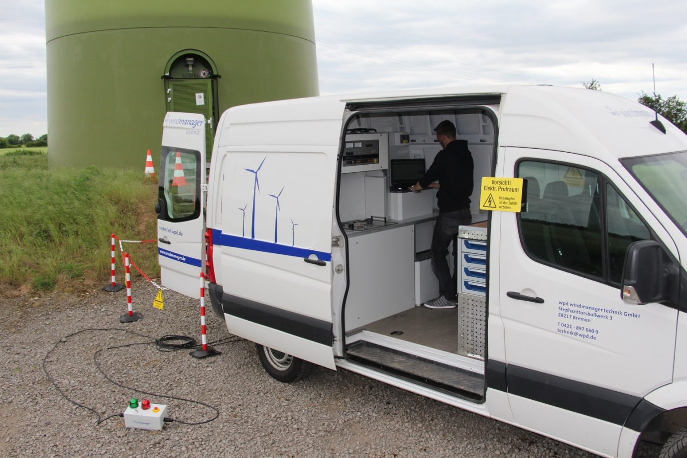 First operator with own cable test van - wpd windmanager